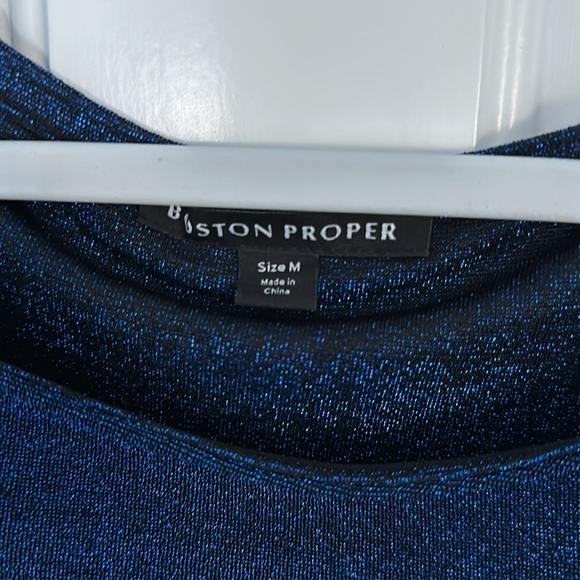 Boston Proper | Tops | Boston Proper Tunic In Metallic Blue Size M ...